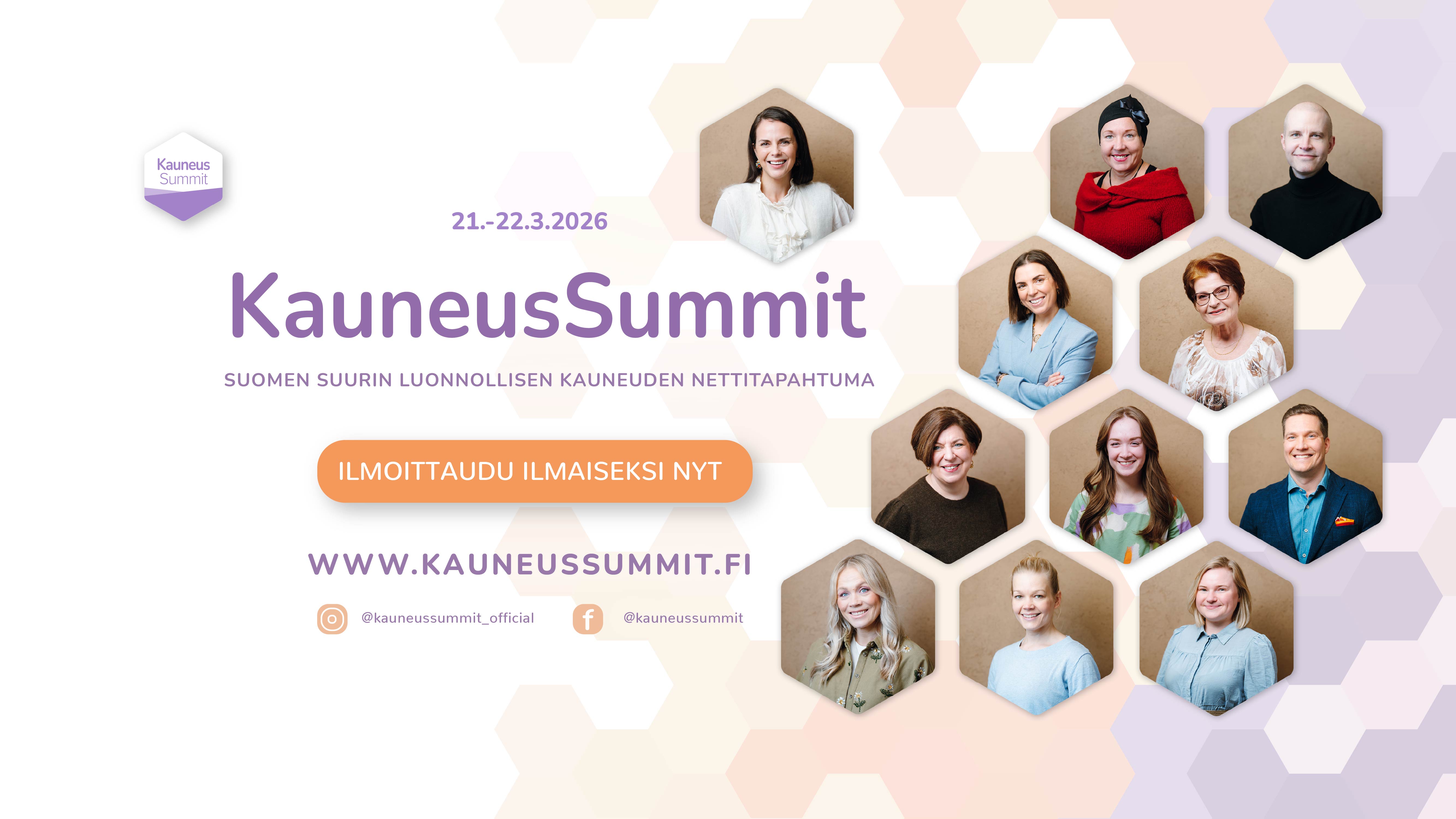 Ilmoittaudu ilmaiseksi KauneusSummitiin 21.-22.3.2026!